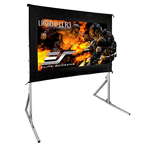 Elite Screens Light-On Series, 60-inch Diag.16:9, Ceiling Ambient Light Rejecting Folding-Frame Portable Projector Projection Screen, Exclusively for Ultra Short Throw Projectors, LPS60H-CLR3, Silver