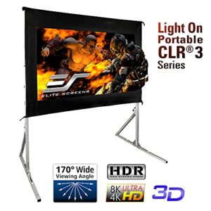 Elite Screens Light-On Series, 60-inch Diag.16:9, Ceiling Ambient Light Rejecting Folding-Frame Portable Projector Projection Screen, Exclusively for Ultra Short Throw Projectors, LPS60H-CLR3, Silver