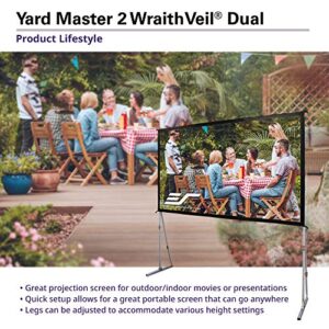 Elite Screens Yard Master 2 WraithVeil Projector Screen 180-INCH 16:9 Front and Rear 4K/8K Ultra HD Active 3D HDR Indoor Office OutdoorProjection Screens OMS180H2-DUAL US Based Company 2-YEAR WARRANTY