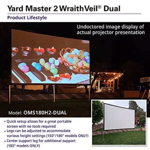 Elite Screens Yard Master 2 WraithVeil Projector Screen 180-INCH 16:9 Front and Rear 4K/8K Ultra HD Active 3D HDR Indoor Office OutdoorProjection Screens OMS180H2-DUAL US Based Company 2-YEAR WARRANTY