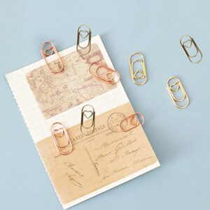 200 Pcs Small Gold Paper Clips Love Heart Shaped Paperclips Stainless Steel in Tinplate Paper Clips Holder for Office School Home Desk Organizers