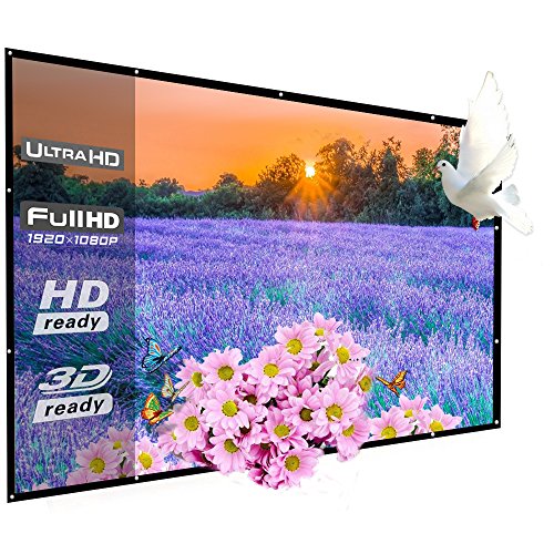 180 Inch Outdoor Projector Screen, WRLSUN HD 16:9 Large Folding Portable Home Theater Movie Screen for Camping/Office/Party/Double Sided Projection