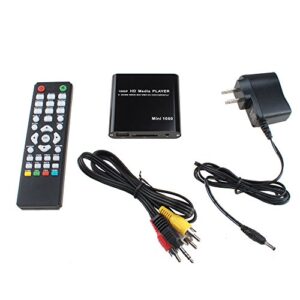 AGPtek Black Mini Full HD 1080P Digital Streaming Media Player-MKV/RM-SD/USB HDD-HDMI CVBS YPbPr