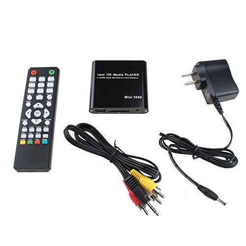 AGPtek Black Mini Full HD 1080P Digital Streaming Media Player-MKV/RM-SD/USB HDD-HDMI CVBS YPbPr