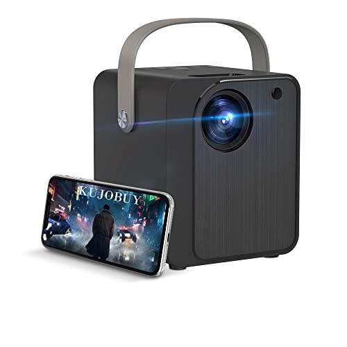 Mini LED Wifi Projector 5000 Lux Wireless Screen Mirroring 1080P Supported 170'' Display Portable Outdoor Movie Projector Compatible with Smartphone TV Box HDMI USB AV Theater Projector Beamer (Black)