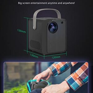 Mini LED Wifi Projector 5000 Lux Wireless Screen Mirroring 1080P Supported 170'' Display Portable Outdoor Movie Projector Compatible with Smartphone TV Box HDMI USB AV Theater Projector Beamer (Black)