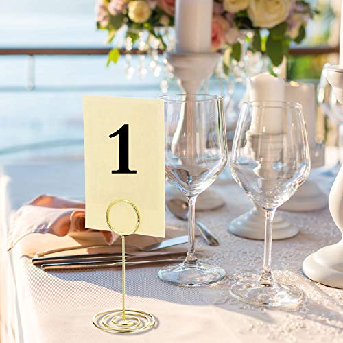 24 Pieces Gold Table Number Holders Wedding Place Card Holders Table Centerpieces Photo Holder Clips Wire Picture Clips Memo Note Photo Stand