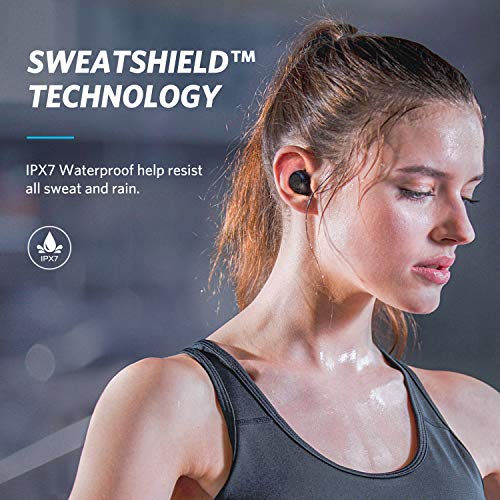 EarFun® Free Wireless Earbuds, Call Noise Reduction, Bluetooth 5.0 True Wireless Earbuds, Sweatshield™ IPX7 Waterproof Bluetooth Headphone, Deep Bass, 30Hrs