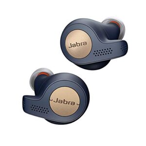 jabra elite active 65t earbuds – true wireless earbuds with charging case, copper blue – bluetooth earbuds with a secure fit and superior sound, long battery life and more (100-99010000-02)