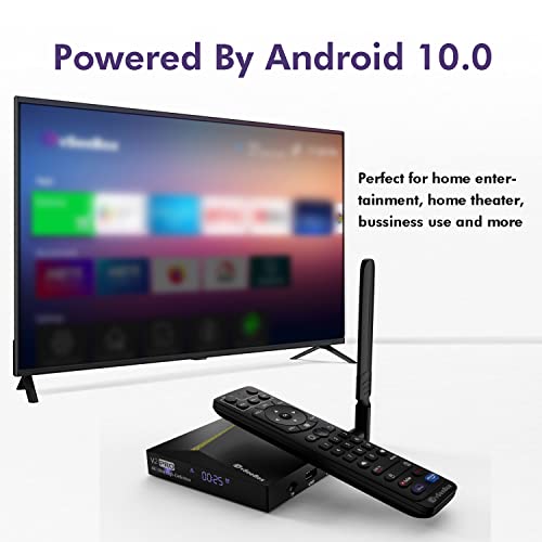 vSeeBox V2 Pro, Newest Android TV Box with Voice Remote Control,Backlit Mini Keyboard and 2Meters 8K HDMI Cable(4GB RAM+ 32 GB ROM)