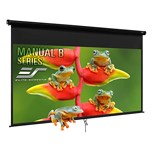 Elite Screens Manual B Series, 120-INCH Pull Down Projector Screen with Auto-Lock Mechanism, 4K / 8K 3D Ultra HDR HD Ready Home Cinema Theater Presentation Education, M120H