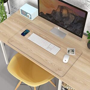 Clear Writing Desk Pad, Heat Resistant Waterproof PVC Round Edge Durable Desk Protect Mat, Anti-Static Writing Mat-24’’x17” Table Protector