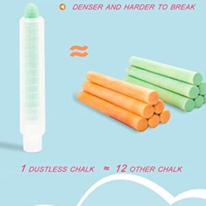 Non-toxic Dustless Chalk for Kids, Colored Chalk With Holder The Best Art Tool for Blackboard Kids Children Drawing Writing,12PCS