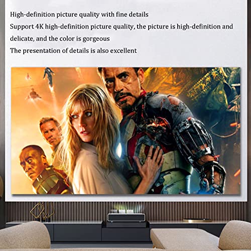 Folding Metal Anti-Light Projector Screen, Wall Mounted Movie Projector Screen 4k 3D Hd Anti-Crease Video Projector Screen, 16:9/4:3 Borderless Manual Projector Screen for Office, Home Theater