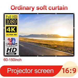 BBSJ Projector Simple Curtain 60-150 Inches Home Outdoor KTV Office Portable 3D Foldable Projections Screens ( Size : 150 inch )