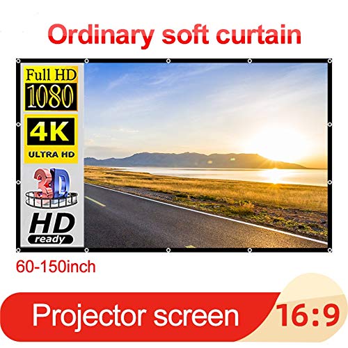 BBSJ Projector Simple Curtain 60-150 Inches Home Outdoor KTV Office Portable 3D Foldable Projections Screens ( Size : 150 inch )