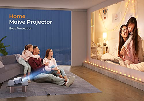 Anpiu Mini Projector 2022 Upgraded Portable Video Projector, 55,000 Hours Multi-Media Home Theater Movie Projector Compatible with Full HD 1080P HDMI, USB, AV, Laptop, Smartphone