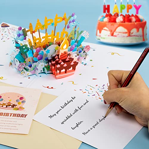 Vocavi Musical Birthday Pop-Up Card with Light & Blowable Candle, 3D Funny Birthday Card with Song 'HAPPY', Applause Cheers Sound Effect, Birthday Gift Greeting Cards for Kids Men and Women