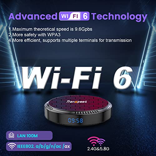 Android 12 TV Box 4GB 64GB Android Box with WiFi 6 2.4G 5.8G H618 Chipset USB 2.0 4K 6K HDR10 H.265 BT5.0 with Mini Wireless Backlit Keyboard