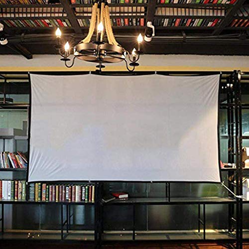 Portable Video Projector Screen, HD 4:3 Foldable Anti-Crease Projector Movies Screen, Portable Polyester Fabric Household Movie Screen for Home Theater Indoor Outdoor