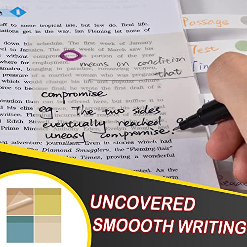 ZAUBETH Transparent Sticky Notes Pads - 800 Pcs Waterproof Self-Adhesive Pad,Translucent Sticky Notes Suitable for Reading、Studying、 Home、Office、School，Sticks Securely，Removes Cleanly (3"x3")