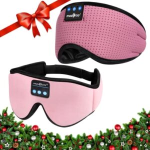 musicozy sleep headphones breathable bluetooth 5.2 headband 3d sleeping headphones, wireless eye mask sleep earbuds for side sleeper women office air travel cool tech gadgets unique gifts 2 packs