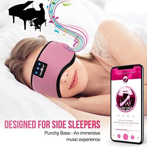 MUSICOZY Sleep Headphones Breathable Bluetooth 5.2 Headband 3D Sleeping Headphones, Wireless Eye Mask Sleep Earbuds for Side Sleeper Women Office Air Travel Cool Tech Gadgets Unique Gifts 2 Packs