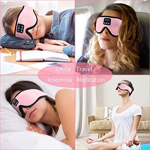 MUSICOZY Sleep Headphones Breathable Bluetooth 5.2 Headband 3D Sleeping Headphones, Wireless Eye Mask Sleep Earbuds for Side Sleeper Women Office Air Travel Cool Tech Gadgets Unique Gifts 2 Packs