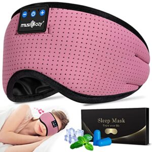 MUSICOZY Sleep Headphones Breathable Bluetooth 5.2 Headband 3D Sleeping Headphones, Wireless Eye Mask Sleep Earbuds for Side Sleeper Women Office Air Travel Cool Tech Gadgets Unique Gifts 2 Packs