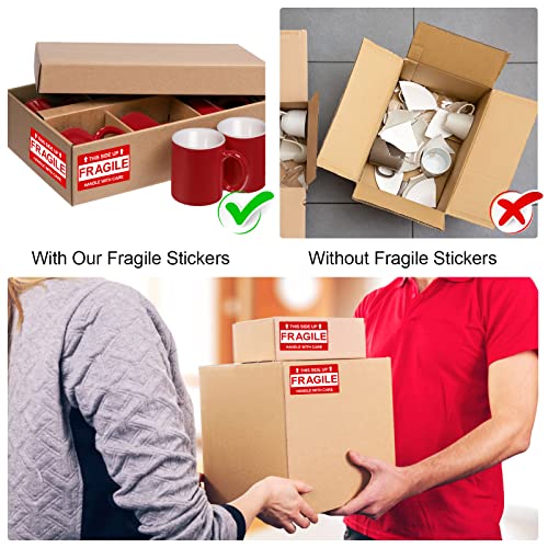 3x5 Inch Fragile Stickers for Shipping, 198 Pcs Fragile Stickers, Strong Adhesive Fragile Labels, Handle with Care Stickers for Shipping, Fragile Stickers for Moving