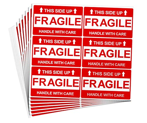 3x5 Inch Fragile Stickers for Shipping, 198 Pcs Fragile Stickers, Strong Adhesive Fragile Labels, Handle with Care Stickers for Shipping, Fragile Stickers for Moving