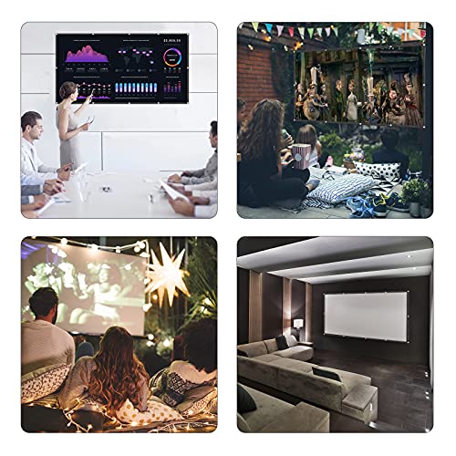 150 Inch Projector Screen & Cosmetics Bag Bundle, Hangable Outdoor Movie Screen with Hooks, Ropes, Portable Indoor & Outside Video Projection Screen