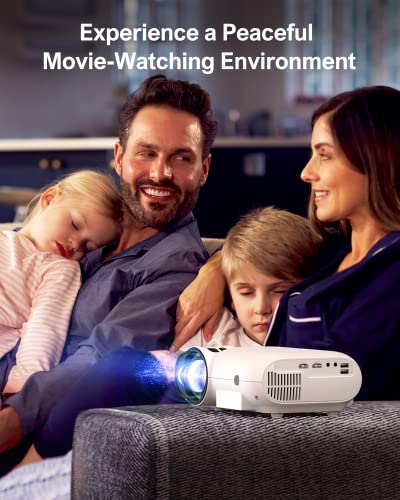 Movie Projector for Indoor, Native 1080P Projector with 10,000 lumens, ULTIMEA Home Projector Reduced 60% Noise, Bluetooth Projector Compatible with TV Stick/Laptop/HDMI/USB for Home Theater