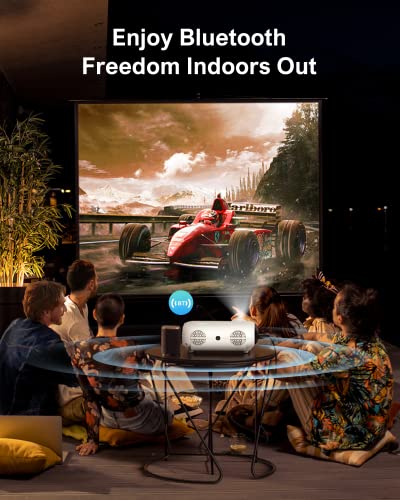 Movie Projector for Indoor, Native 1080P Projector with 10,000 lumens, ULTIMEA Home Projector Reduced 60% Noise, Bluetooth Projector Compatible with TV Stick/Laptop/HDMI/USB for Home Theater