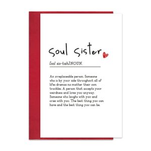 joukfun soul sister definition card, friendship birthday card, funny sibling card, best friend birthday card, dictionary style card, bestie card, friendship card, galentines day card