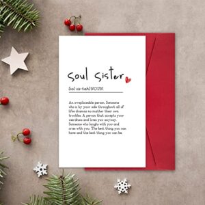 Joukfun Soul Sister Definition Card, Friendship Birthday Card, Funny Sibling Card, Best Friend Birthday Card, Dictionary Style Card, Bestie Card, Friendship Card, Galentines Day Card