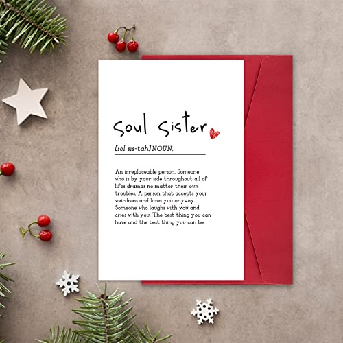 Joukfun Soul Sister Definition Card, Friendship Birthday Card, Funny Sibling Card, Best Friend Birthday Card, Dictionary Style Card, Bestie Card, Friendship Card, Galentines Day Card