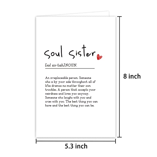 Joukfun Soul Sister Definition Card, Friendship Birthday Card, Funny Sibling Card, Best Friend Birthday Card, Dictionary Style Card, Bestie Card, Friendship Card, Galentines Day Card