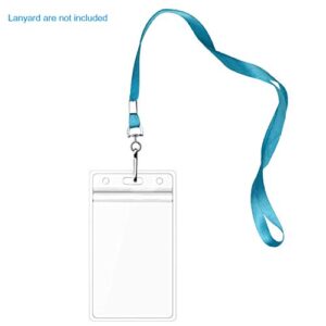 100 Pcs Clear Plastic Vertical Name Badge ID Card Holders