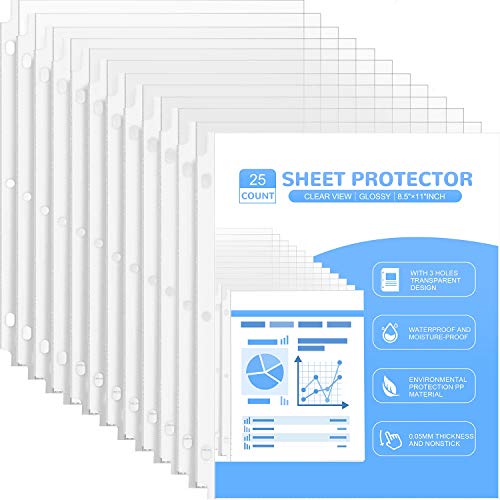 Teskyer Sheet Protectors 8.5 x 11 Inches, Clear Page Protectors for 3 Ring Binder, Letter Size Plastic Sleeves for Binders