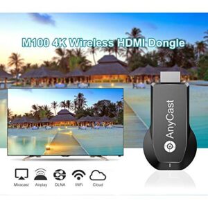 4K/1080P Anycast M100 Wireless Display Adapter, SmartSee WiFi Display Dongle HDMI Screen Mirroring Dual Core H.265/HEVC Decoder HD TV Stick Without Switching Miracast Airplay DLNA Support 4K 1080P