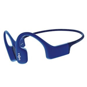 Shokz OpenSwim - Bone Conduction MP3 Waterproof Headphones for Swimming - Open-Ear Wireless Headphones, with Nose Clip and Earplug (Blue)