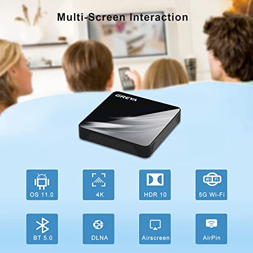 Android TV Box 11.0 Amlogic S905W2 Android Box 2GB RAM 16GB ROM with 2.4G/5G Dual WiFi and BT 5.0 Smart TV Box Support 1080P Ultra HDR 4K Streaming Media Player