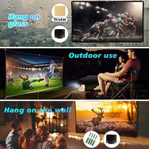 New Upgrade Projector Screen with Stand and Wall Stand, OWLENZ Polyester 100 inch 16:9 4K HD Portable Anti Crease Projection Screen for Home Theater Cinema Indoor Outdoor Movie Video Film Screen