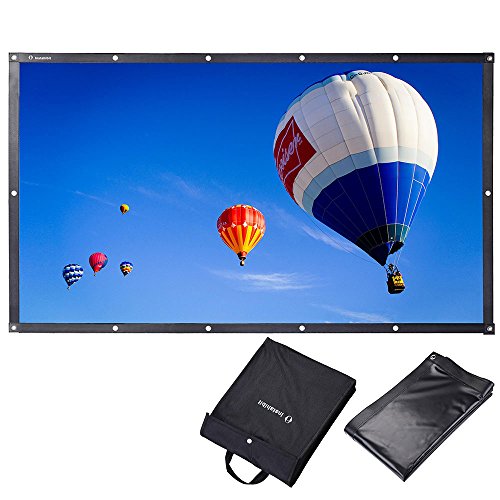 Instahibit 84" 16:9 Foldable Projector Screen Portable Outdoor Backyard Movie Screen Front Projection Screen PVC 3D 4K HD Indoor Home Theater Camping with Carry Bag