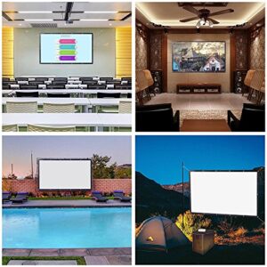 Instahibit 84" 16:9 Foldable Projector Screen Portable Outdoor Backyard Movie Screen Front Projection Screen PVC 3D 4K HD Indoor Home Theater Camping with Carry Bag