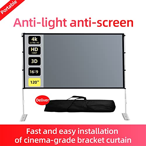 FZZDP Projector Outdoor Anti-Light and Gain Protection Folding Screen 16: 9 84 100 120 Inches Home with Console Curtain ( Size : 120 inch )