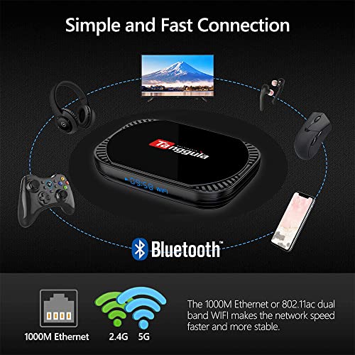 X-verse Tanggula X5 TV Box, 2023 New Android TV Box, 4GB+128GB Android 11.0 Streaming Device with Latest Dual Band WiFi 2.4GHz/5GHz Free Voice Remote Mini Keyboard