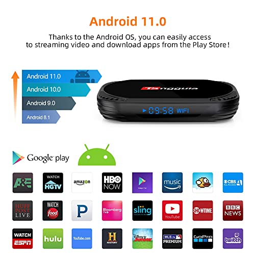 X-verse Tanggula X5 TV Box, 2023 New Android TV Box, 4GB+128GB Android 11.0 Streaming Device with Latest Dual Band WiFi 2.4GHz/5GHz Free Voice Remote Mini Keyboard