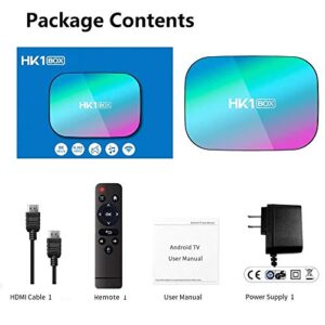 Sofobod HK1 Box Smart TV Box Android 9.0, 4GB RAM 32GB ROM, S905X3 Quad Core 64bit Cortex-A55, GPU G31 MP2, 2.4G/5G Dual WiFi BT4.0 H.265 Decoding LAN 1000 RJ-45, HD 8K：HK1BOX 4+32